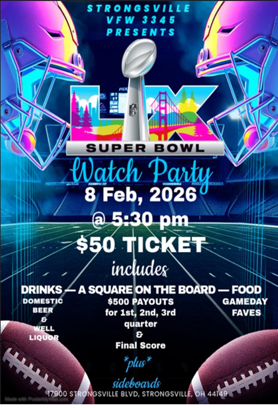 VFW 3345 / SUPER BOWL Watch Party | CCVSC